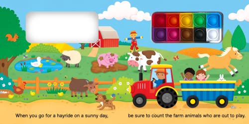 Farm Counting Adventure - Children's Touch and Pop Board Book with Fidget Pop Toy