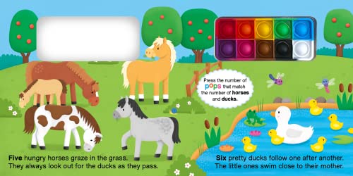 Farm Counting Adventure - Children's Touch and Pop Board Book with Fidget Pop Toy