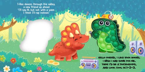 POPasaurus - Children's Touch and Pop Board Book with Fidget Pop Toy