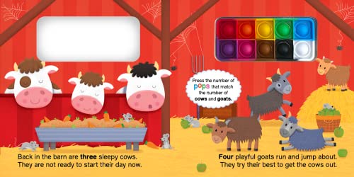 Farm Counting Adventure - Children's Touch and Pop Board Book with Fidget Pop Toy