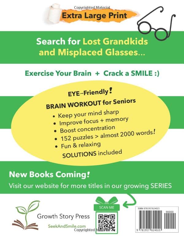 Seek and Smile - SENIOR HUMOR JUMBO PRINT Word Search: Giant Extra Large Puzzles (Approx.2000 Words with Solutions, Puzzle/Words on Same Page = Less Eye Strain)