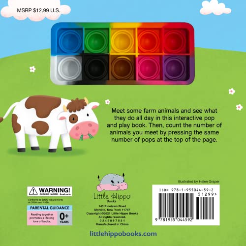 Farm Counting Adventure - Children's Touch and Pop Board Book with Fidget Pop Toy