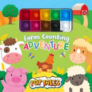 farm counting adventure - children's touch and pop board book with fidget pop toy