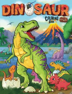 dinosaur coloring book for kids: realistic, fun, adorable illustrations for your young dinosaur enthusiast - explore prehistoric lands within the dino family universe