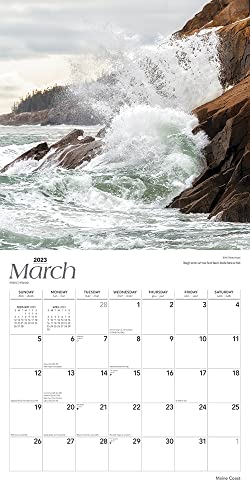 Maine Coast | 2023 12 x 24 Inch Monthly Square Wall Calendar | BrownTrout | USA United States of America Northeast State Ocean Sea Nature