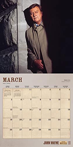 John Wayne in the Movies OFFICIAL | 2023 12 x 24 Inch Monthly Square Wall Calendar | Foil Stamped Cover | BrownTrout | USA American Actor Celebrity Duke