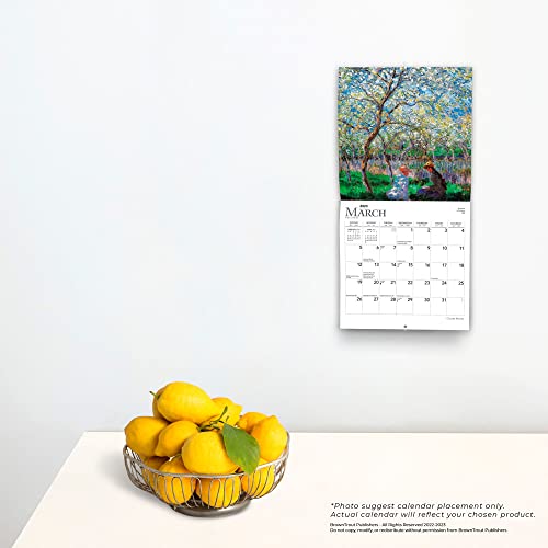 Claude Monet | 2023 7 x 14 Inch Monthly Mini Wall Calendar | English/French Bilingual | BrownTrout | Impressionist Artist Bilingual English and French Language