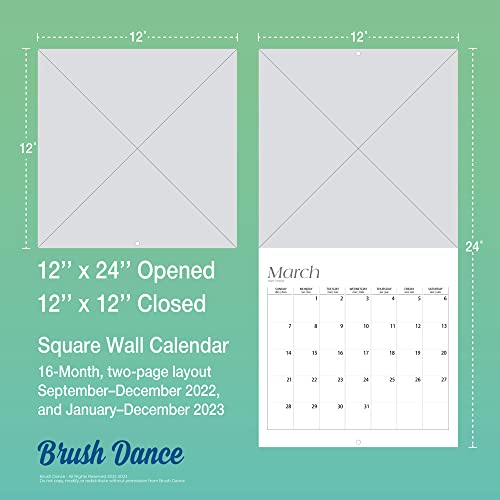 Timeless Buddha | 2023 12 x 24 Inch Monthly Square Wall Calendar | Brush Dance | Inspiration Thailand Peace