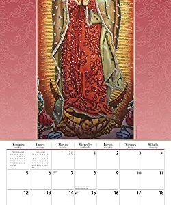 La Virgen de Guadalupe | 2023 12 x 24 Inch Monthly Square Wall Calendar | Foil Stamped Cover | English/Spanish Bilingual | BrownTrout | Virgin Mexico City