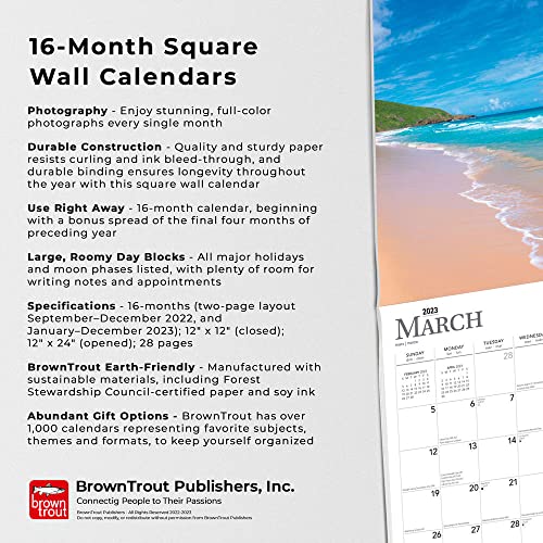 Puerto Rico | 2023 12 x 24 Inch Monthly Square Wall Calendar | BrownTrout | Travel Scenic Caribbean