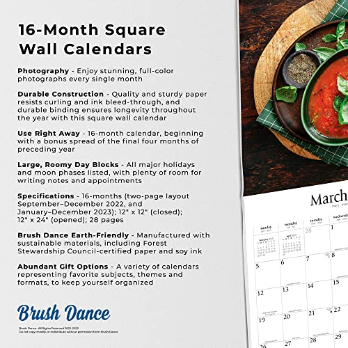 Mindful Eating | 2023 12 x 24 Inch Monthly Square Wall Calendar | Brush Dance | Images Photography Kitchen Food