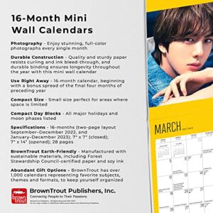 BTS OFFICIAL | 2023 7 x 14 Inch Monthly Mini Wall Calendar | BrownTrout | K-Pop Bangtan Boys Music