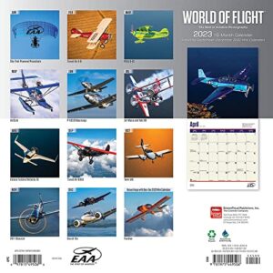 World of Flight EAA Airplanes | 2023 12 x 24 Inch Monthly Square Wall Calendar | BrownTrout | Aircraft Pilot Flying