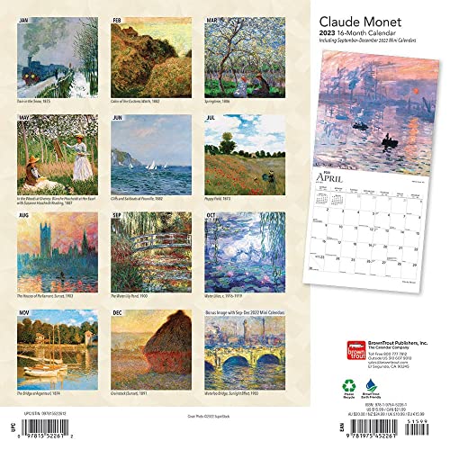 Claude Monet | 2023 12 x 24 Inch Monthly Square Wall Calendar | Foil Stamped Cover | BrownTrout | Impressionism Artist Paintings