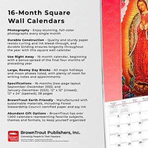 La Virgen de Guadalupe | 2023 12 x 24 Inch Monthly Square Wall Calendar | Foil Stamped Cover | English/Spanish Bilingual | BrownTrout | Virgin Mexico City