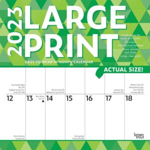 large print | 2023 12 x 24 inch monthly square wall calendar | browntrout | easy to see large font