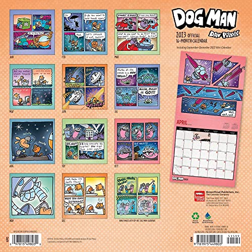 Dog Man | 2023 12 x 24 Inch Monthly Square Wall Calendar | BrownTrout | DogMan Canine Book