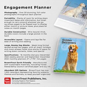 Golden Retrievers | 2023 6 x 7.75 Inch Spiral-Bound Wire-O Weekly Engagement Planner Calendar | New Full-Color Image Every Week | BrownTrout | Animals Dog Breeds Pets