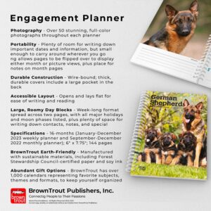 German Shepherds | 2023 6 x 7.75 Inch Spiral-Bound Wire-O Weekly Engagement Planner Calendar | New Full-Color Image Every Week | BrownTrout | Animals Dog Breeds Pets