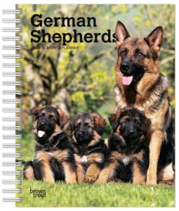 german shepherds | 2023 6 x 7.75 inch spiral-bound wire-o weekly engagement planner calendar | new full-color image every week | browntrout | animals dog breeds pets