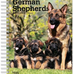 German Shepherds | 2023 6 x 7.75 Inch Spiral-Bound Wire-O Weekly Engagement Planner Calendar | New Full-Color Image Every Week | BrownTrout | Animals Dog Breeds Pets