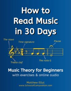 how to read music in 30 days: music theory for beginners - with exercises & online audio (practical musical theory)