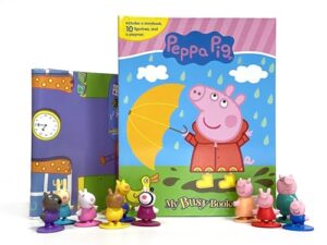 peppa pig my busy books - storybook, 10 figurines, playmat