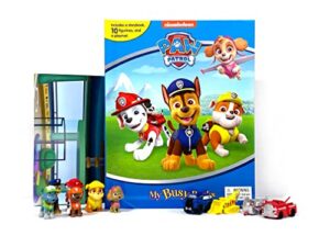 paw patrol my busy books - storybook, 10 figurines, playmat