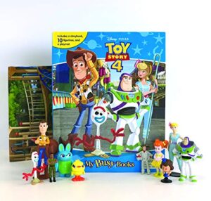 disney / pixar toy story 4 my busy books - storybook, 10 figurines, playmat