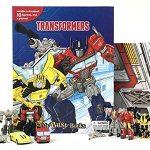 Transformers My Busy Books - Storybook, 10 figurines, playmat