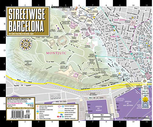 Streetwise Barcelona Map - Laminated City Center Street Map of Barcelona, Spain (Michelin Streetwise Maps)