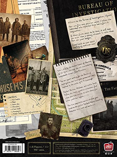 Bureau of Investigation: Investigations in Arkham & Elsewhere Board Game, Cooperative Mystery Game for Kids & Adults, Ages 14+, 1-8 Players, 120-240 Minute Playtime, Made by Space Cowboys