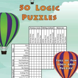 50 Logic Puzzles: Full of Fun Logic Grid Puzzles! (Brain Teaser Puzzle Books)