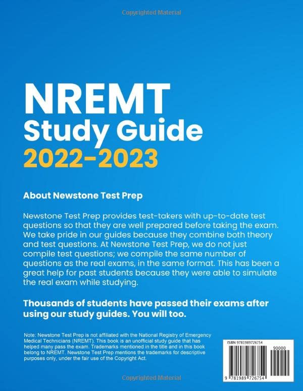 NREMT Study Guide 2022-2023: 480 Test Questions and Detailed Answer Explanations for the EMT Cognitive Exam (National Registry of Emergency Medical Technicians) (EMT Guide)