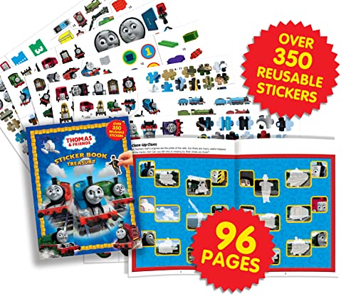 Thomas & Friends Sticker Book Treasury - Activity Books for kids, 350 reusable stickers, 96 pages of fun