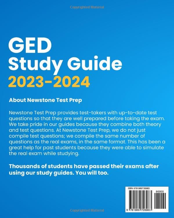 GED Study Guide 2023-2024: All Subjects + 723 Questions and Detailed Answer Explanations (3 Full-Length Exams + GED Test Prep)