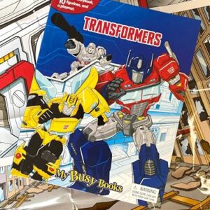 Transformers My Busy Books - Storybook, 10 figurines, playmat