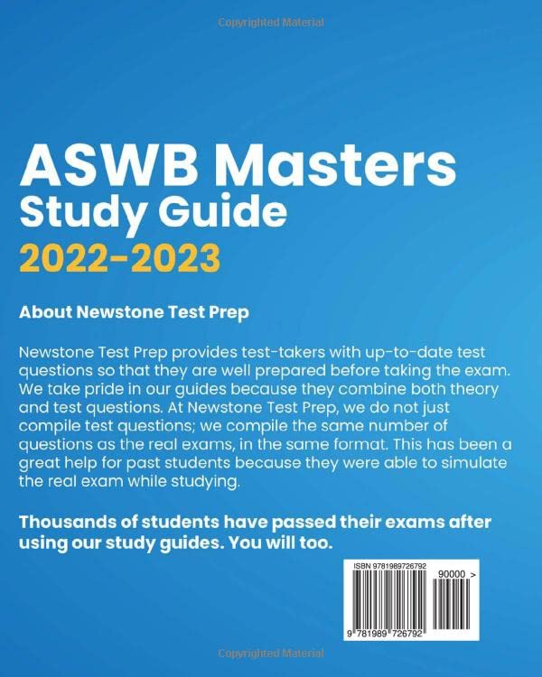 ASWB Masters Study Guide 2022-2023: New Outline + 340 Test Questions and Detailed Answer Explanations for the MSW Exam (Includes 2 Full-Length Practice Exams)