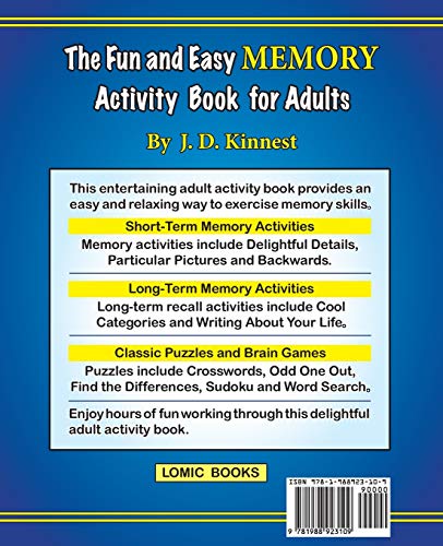 The Fun and Easy Memory Activity Book for Adults: Includes Relaxing Memory Activities, Easy Puzzles, Brain Games and More