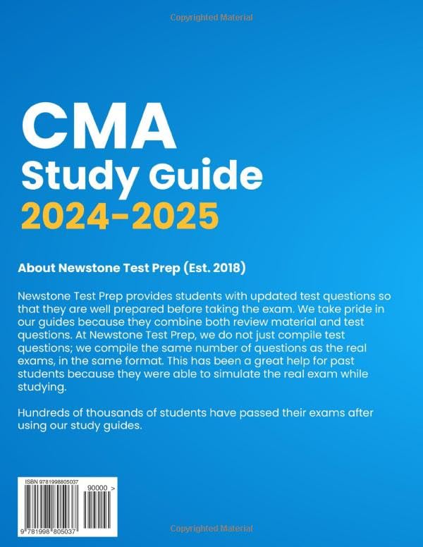 CMA Study Guide 2024-2025: Complete AAMA Review + 800 Questions and Detailed Answer Explanations for the Certified Medical Assistant Exam (4 Full-Length Exams)