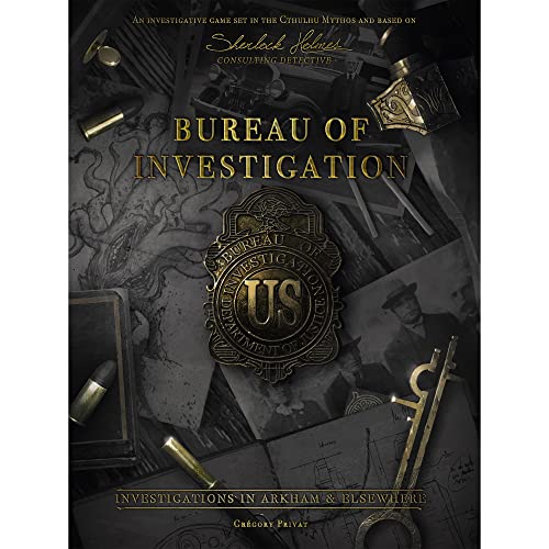 Bureau of Investigation: Investigations in Arkham & Elsewhere Board Game, Cooperative Mystery Game for Kids & Adults, Ages 14+, 1-8 Players, 120-240 Minute Playtime, Made by Space Cowboys