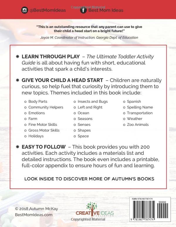 The Ultimate Toddler Activity Guide: Fun & educational activities to do with your toddler (Early Learning)