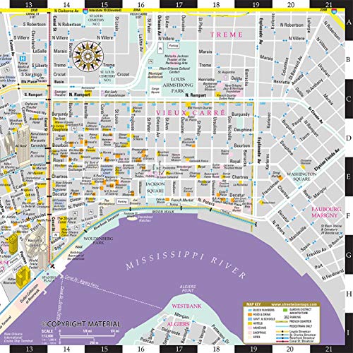 Streetwise New Orleans Map - Laminated City Center Street Map of New Orleans, Louisiana (Michelin Streetwise Maps)