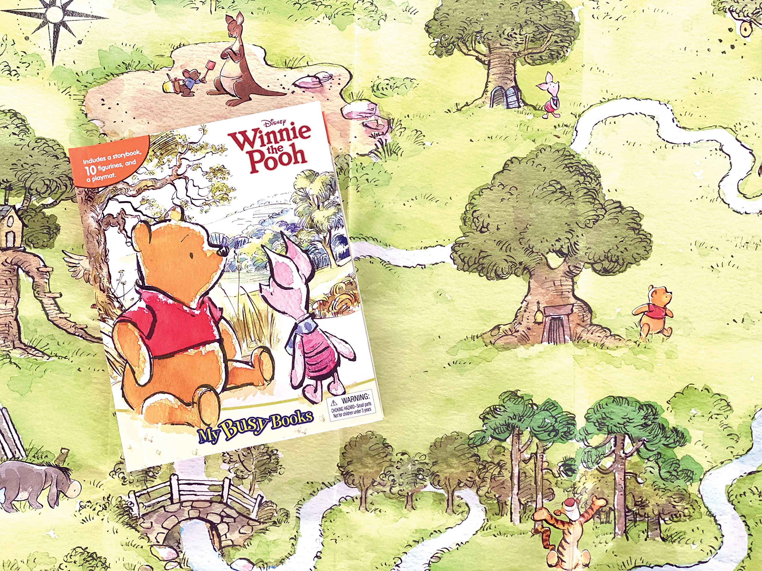 Disney Winnie the Pooh Classic My Busy Books - Storybook, 10 figurines, playmat