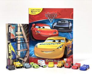 disney / pixar cars 3 my busy books - storybook, 10 figurines, playmat