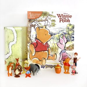 disney winnie the pooh classic my busy books - storybook, 10 figurines, playmat