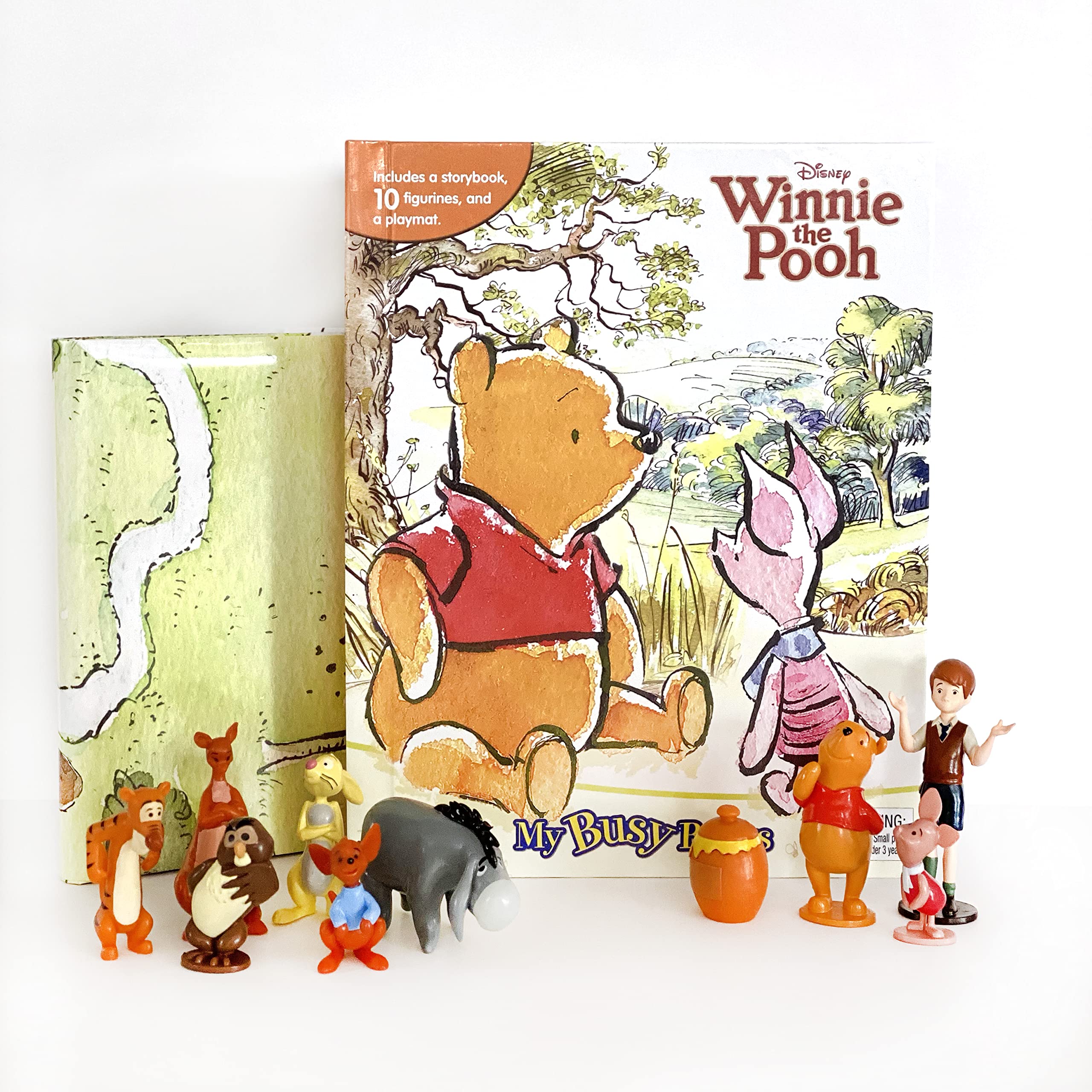 Disney Winnie the Pooh Classic My Busy Books - Storybook, 10 figurines, playmat