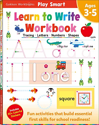 Play Smart Handwriting Workbook Ages 3-5: Handwriting Practice: Preschool Activity Book With Stickers