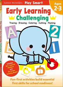 play smart early learning: pre-k activity workbook : learn essential first skills: tracing, coloring, shapes, cutting, drawing, picture puzzles, numbers, letters; go-green activity-board