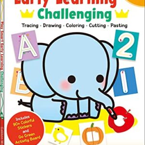 Play Smart Early Learning: Pre-k Activity Workbook : Learn Essential First Skills: Tracing, Coloring, Shapes, Cutting, Drawing, Picture Puzzles, Numbers, Letters; Go-green Activity-board